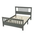 Nestfair Gray Full Wood Platform Bed with Headboard and Footboard ...