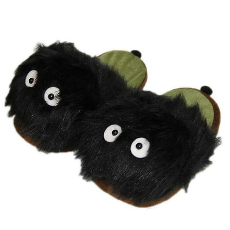 Cartoon Hayao Miyazaki Coal Briquettes Plush Slippers Totoro Anime ...