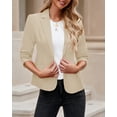 luvamia Women's 3/4 Sleeve Ruffle Blazer Formal Notch Lapel Button Down ...