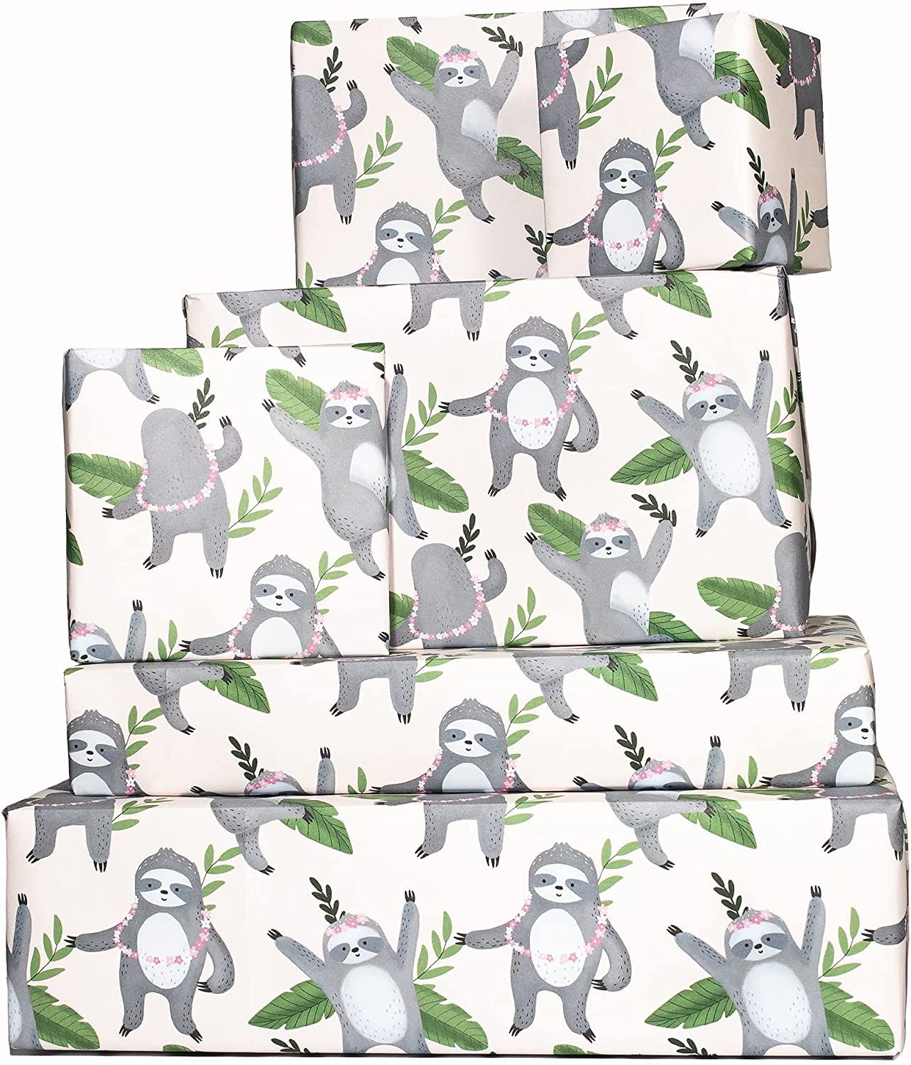 Sloth Wrapping Paper - 6 Gift Wrap Sheets - Fun GiftWrap for Men Boys ...