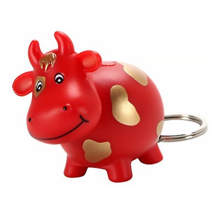JOYWEI Adorable Led Cow Cattle Keychain With Sound Flashlight Mini Fun ...