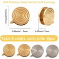 16Pcs 2 Colors 304 Stainless Steel Vortex Cuff Earrings Punk Style ...
