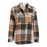 No Boundaries Junior's Plaid Shacket - Walmart.com
