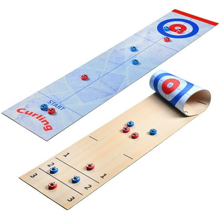 maskred 2 in 1 Table Top Shuffleboard Curling Games for Kids and Adults ...