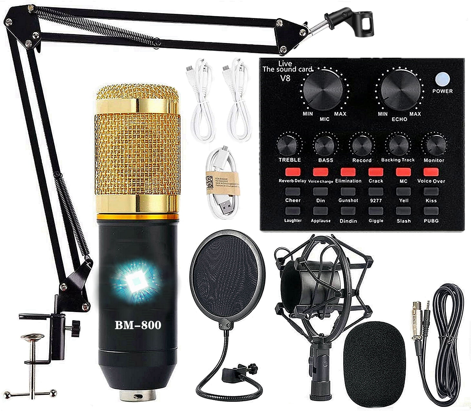 Condenser Microphone Bundle, BM-800 Podcast Microphone with Voice ... Condenser Microphone Bundle, BM-800 Podcast Microphone with Voice ...