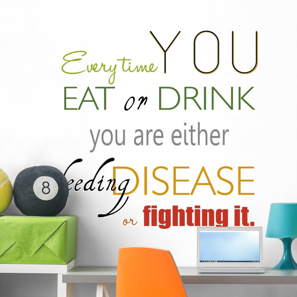 Eat and Drink Nutrition Wall Decal Sticker, Wallmonkeys Peel & Stick ...
