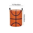 Basketball‑Print Round Storage Basket, Cylindrical Laundry Hamper ...