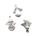 50pcs Silver Alloy Angel Pendants for Crafting Necklaces Bracelets and ...