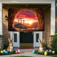 Easter Garage Door Cover with Bunny Eggs Decoration Background ...