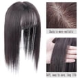 8-22" Human Hair Toppers Clip in Hairpieces with Air Bangs Real Scalp ...