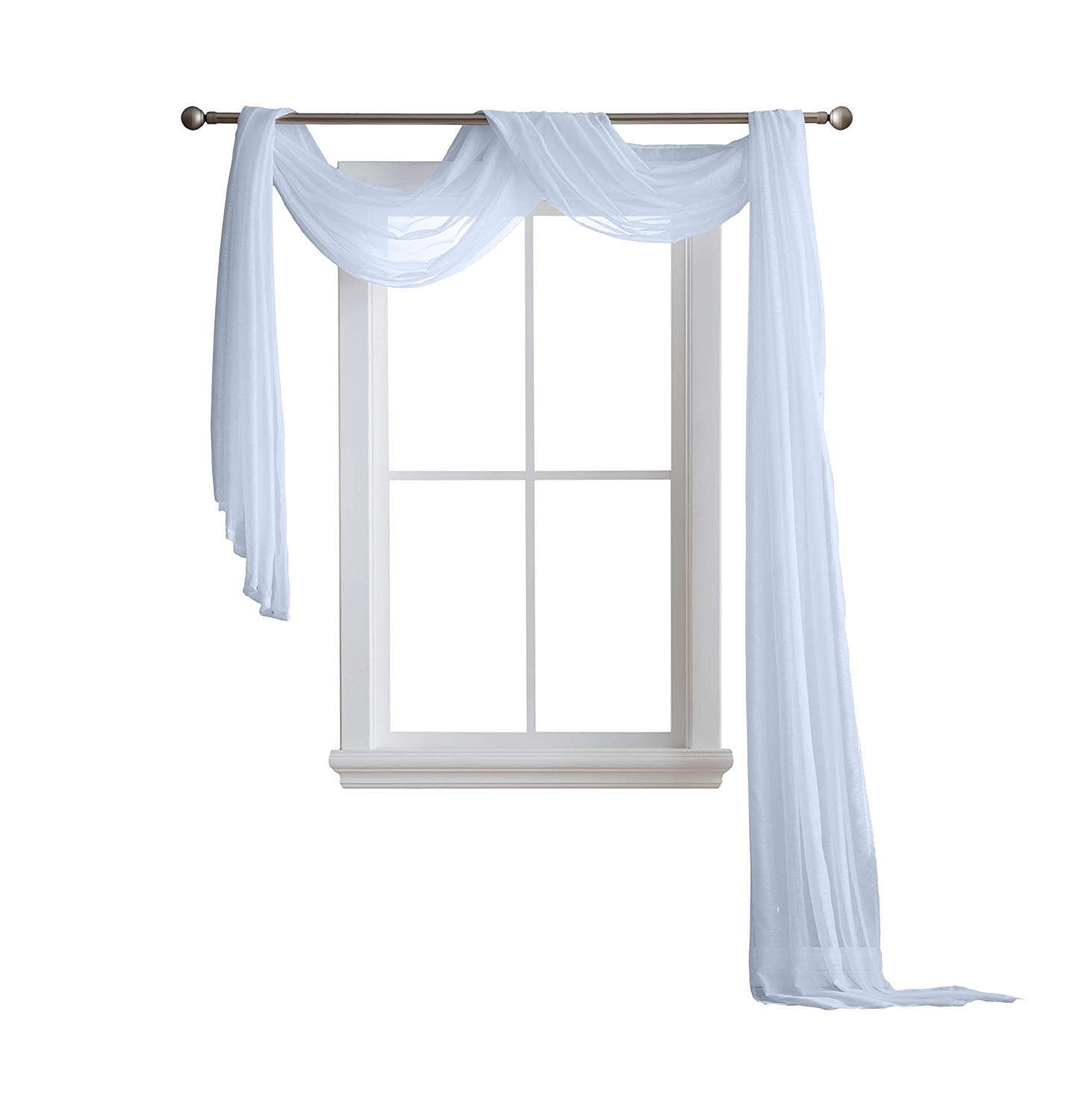 Karina Semi-Sheer Window Scarf Elegant Home Decor Window Treatments ...