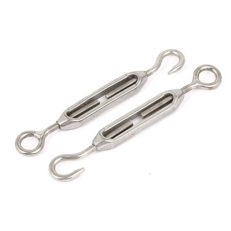 M4 4mm Thread Adjustable Stainless Steel Eye Hook Turnbuckle 2pcs ...
