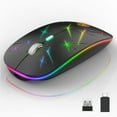 Uiosmuph Wireless Rechargeable Mouse Silent LED Computer Mouse with USB ...