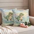 Cute Dinosaur Surfing Outdoor Waterproof Pillow Covers, Summer Beach ...