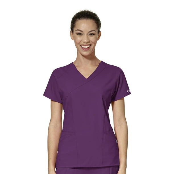 WonderWink W123 6455-Women's Mock Wrap Scrub Top - Walmart.com