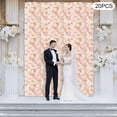 20 Pieces Modern Style Flower Wall Panels, Artificial Floral Backdrop ...