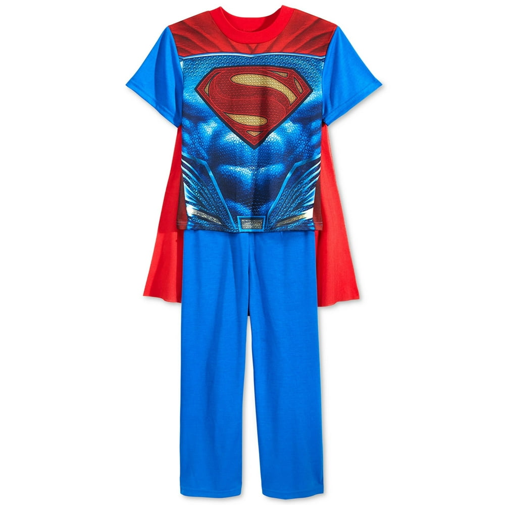 DC Comics - Superman Boys 2-Piece Pajama Set with Cape, Kids Sizes 4-10 ...
