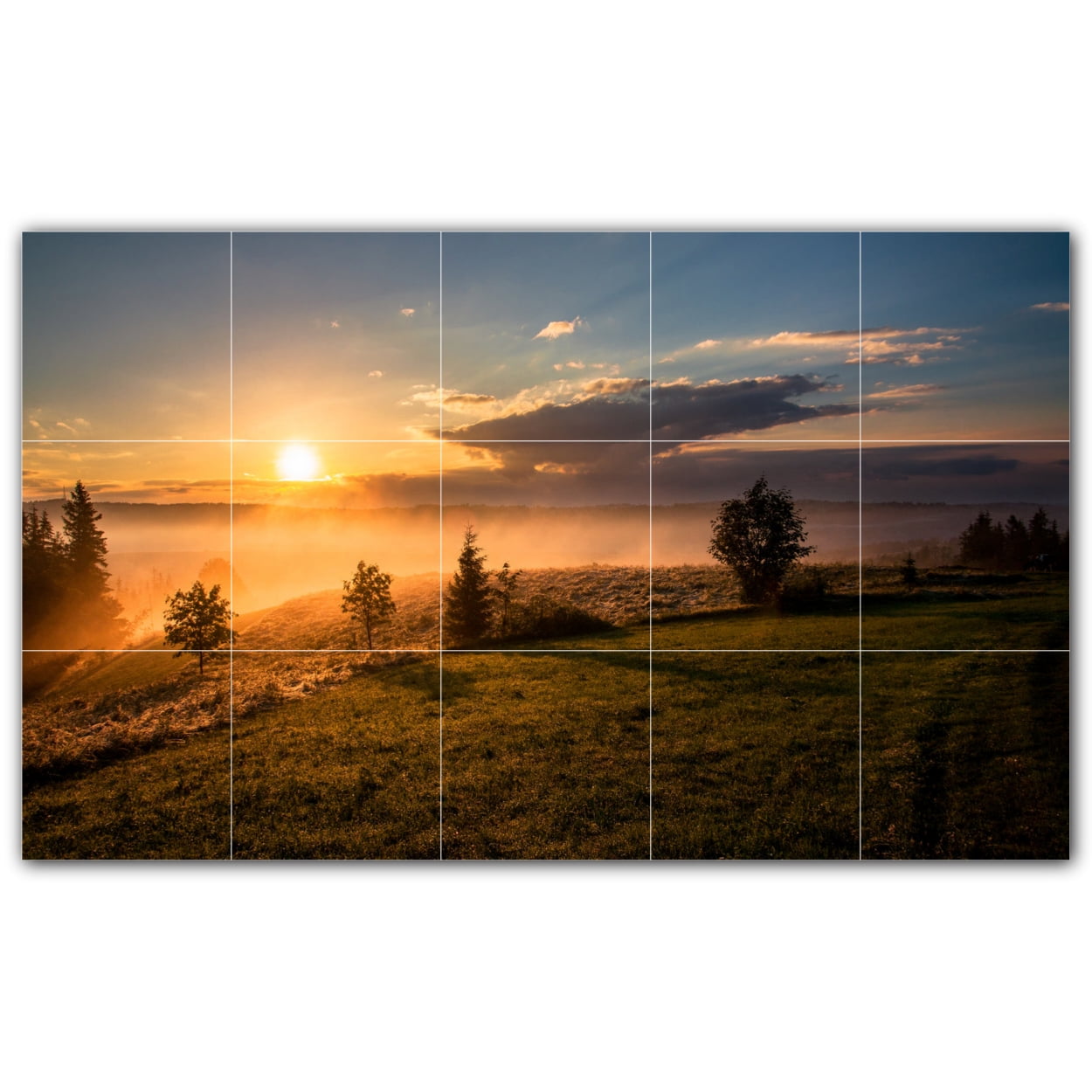 Picture-Tiles.com: Sunset Ceramic Tile Wall Mural WAL500969-53M. 30"W x ...