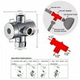 Meterk 1 2 Inch 3 Way T Adapter Bath Shower Head Arm Mounted Diverter