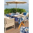 Blue White Daisy Rectangle Outdoor Tablecloth with Umbrella Hole ...