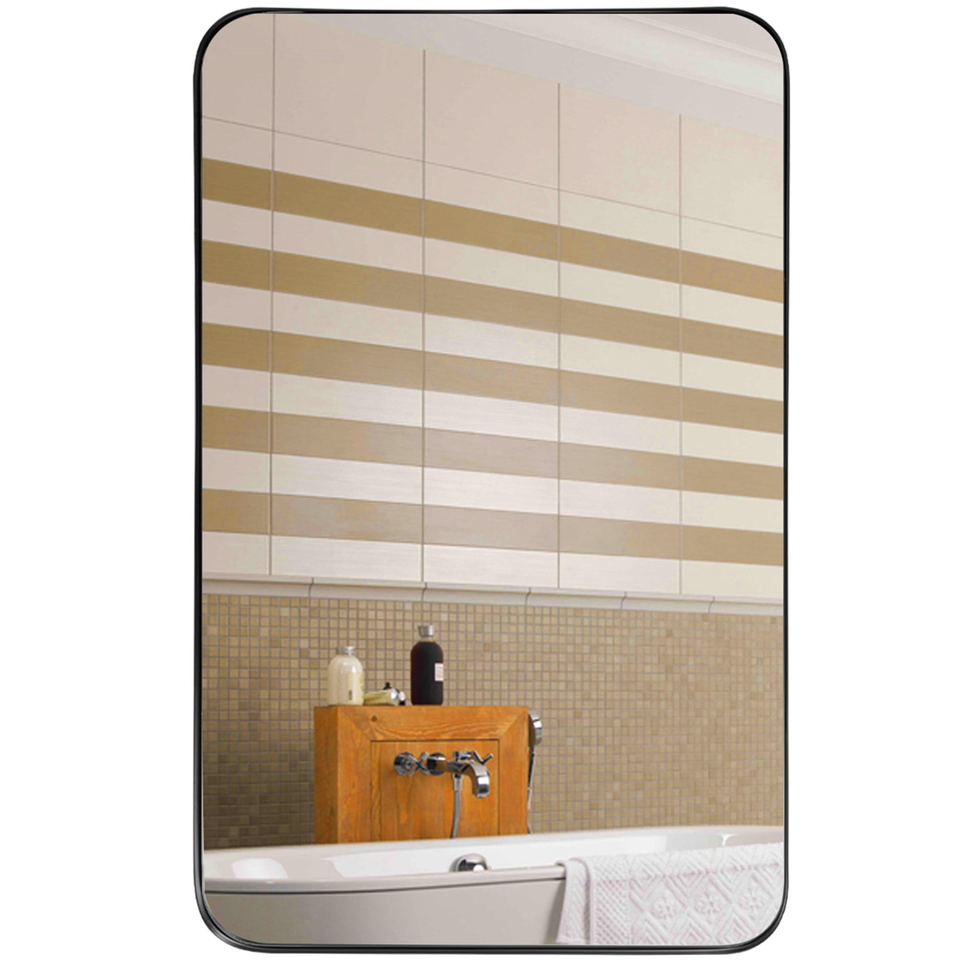 Click here for Costway 32x20 Wall-Mounted Rectangle Mirror Metal... prices