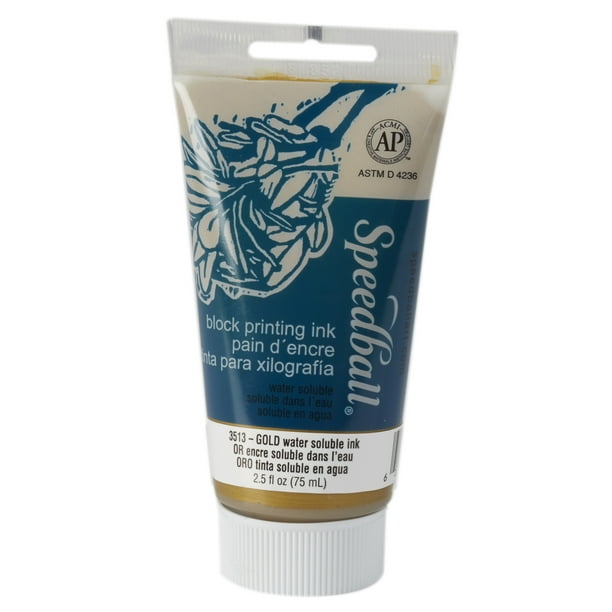 Speedball Block Printing Ink, Water-Based, 2.5 oz., Gold - Walmart.com