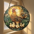 Chicken Lover Glass Suncatcher Window Decor, Stained Glass Effect Hen ...