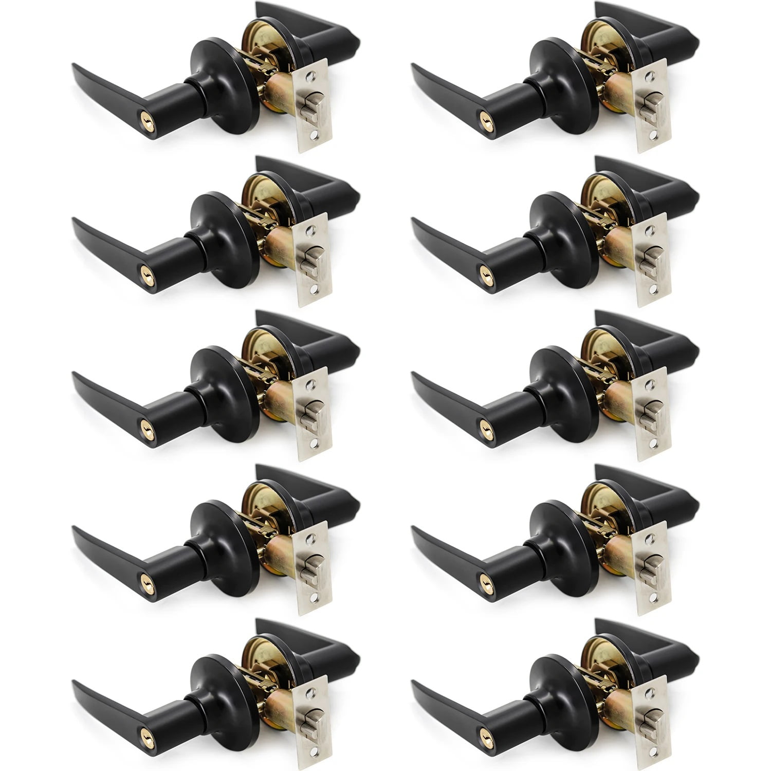 Villar Home Designs Door Lever Lara Black Keyed 10 Pack - Walmart.com