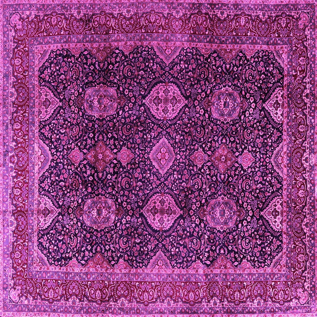 Ahgly Company Indoor Square Persian Pink Traditional Area Rugs, 6 ...
