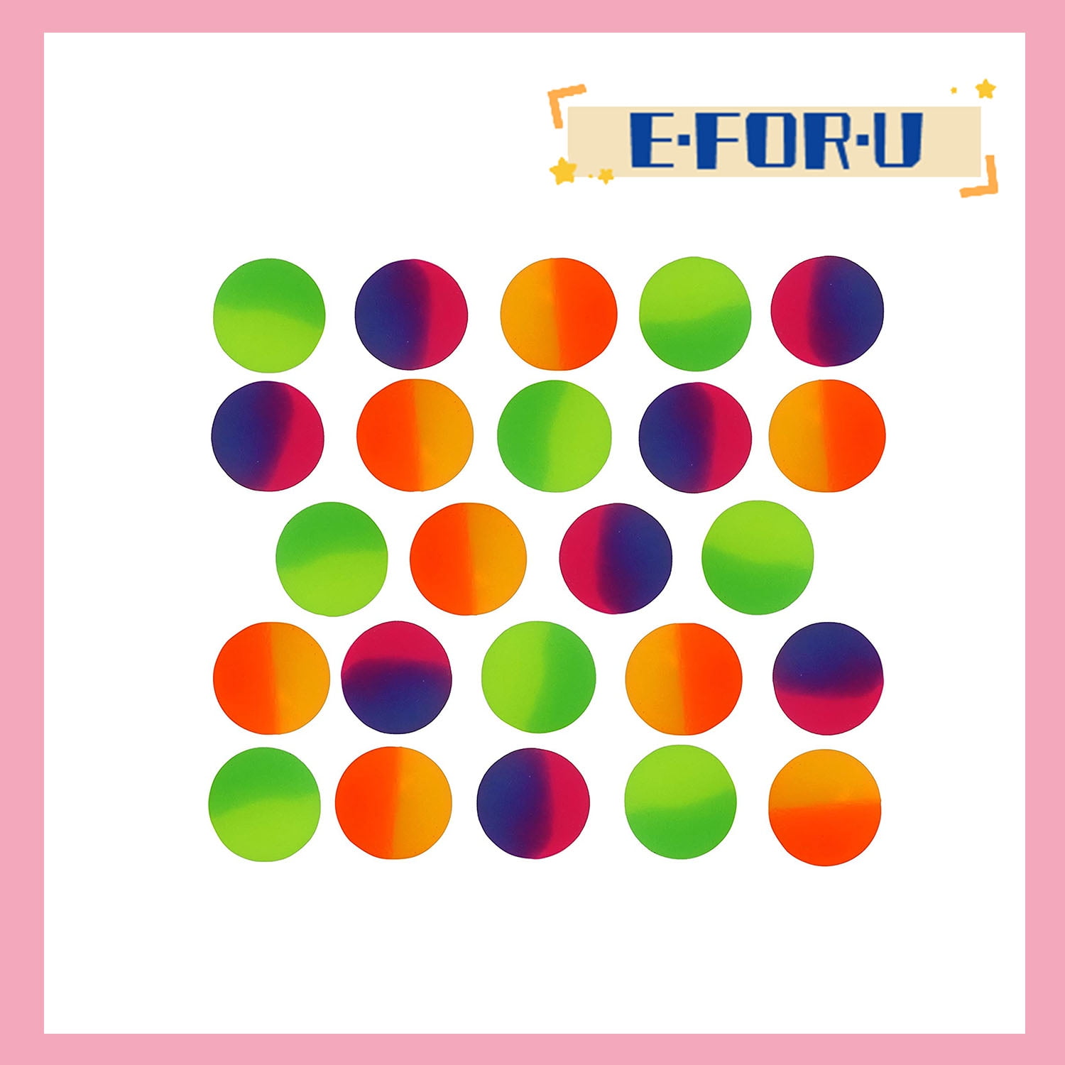 Super Balls -Vibrant Two Tone Color Bouncy Balls 24 Pack - Walmart.com