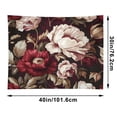 Chilfamy Maroon White Flowers Dark Polyester Wall Tapestry Anti Wrinkle ...