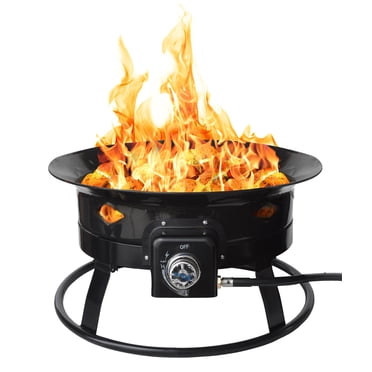 Gymax Portable Propane Outdoor Gas Fire Pit W/ Cover & Carry Kit 19 ...