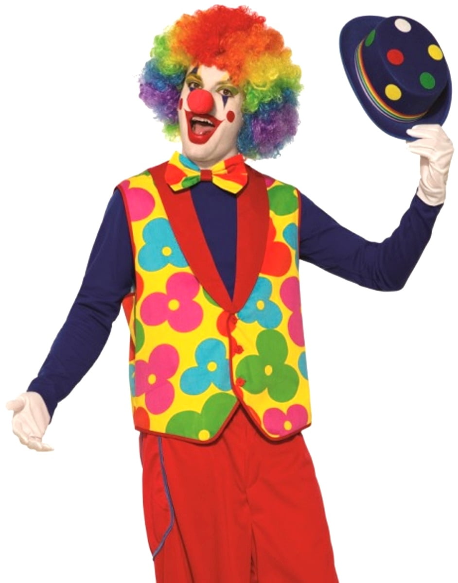 Carnival Clown Vest And Bowtie Floral Pattern Circus Adult Costume ...