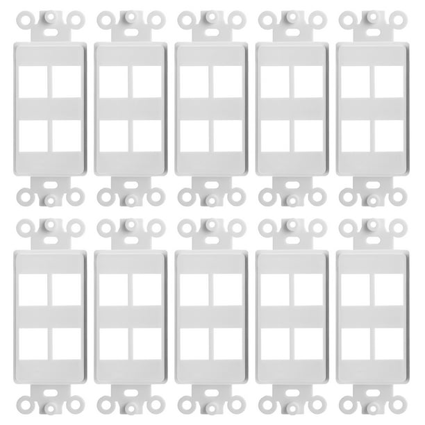 Cmple - [10 PACK] 4 Port Decora Wall Plate 1-Gang Keystone Decora ...