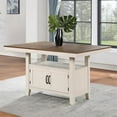 Hyland Two-Tone Milky White and Honey Brown Counter Table with Hidden ...