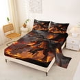 Aikeke Magical Dragon Queen Sheets 4 Pieces, Abstract Flame Queen Sheet ...