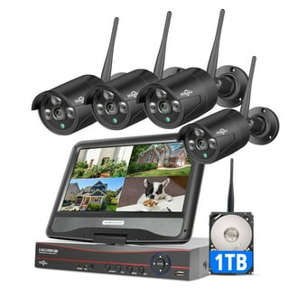 OOSSXX 3MP Security Camera System with Monitor,4PcsOutdoor camera ...
