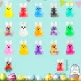 28 Pack Glitter Bunny Squishies Toys, Bulk Clear Rabbit Stress Balls ...