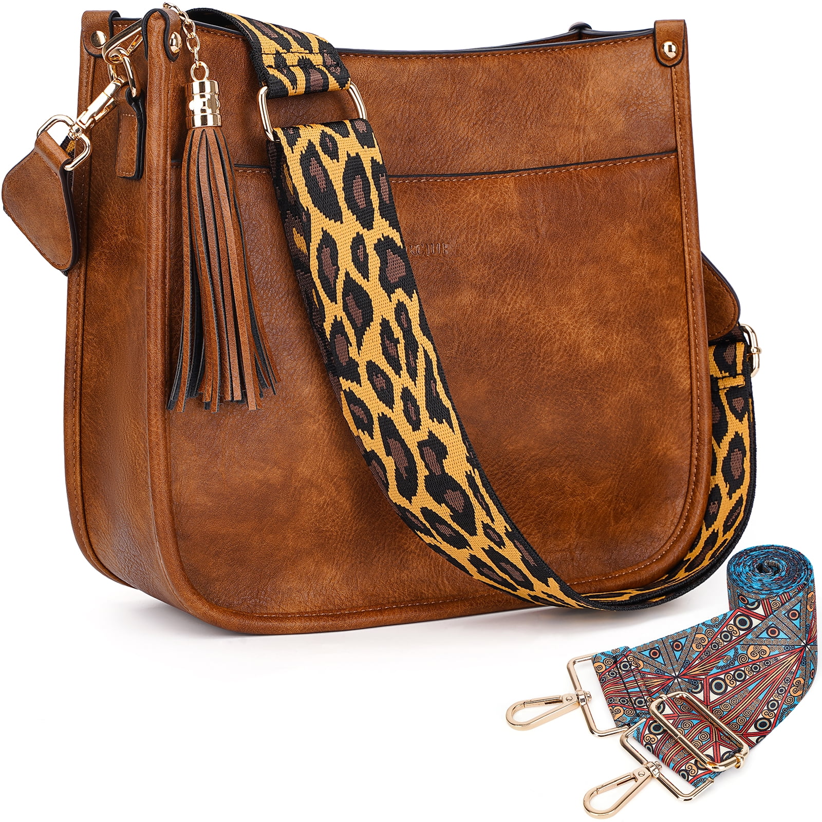 HKCLUF Women's Vegan Leather Crossbody Bag with Adjustable HKCLUF Women's Vegan Leather Crossbody Bag with Adjustable