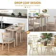 Demi Bonn 35" Solid Wood Rustic Kitchen Table, Drop Leaf Round Dinner ...