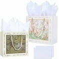 2Pcs 2 Colors French Retro Fox Printed Rectangle Paper Tote Bags 2Pcs ...
