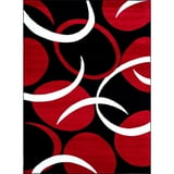 Luxe Weavers Modern Geometric Red 2x7 Area Rug, Non-Fading Abstract ...