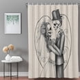 Bathroom Shower Curtain Happy Halloween Funny Skeleton Marriage Dance ...