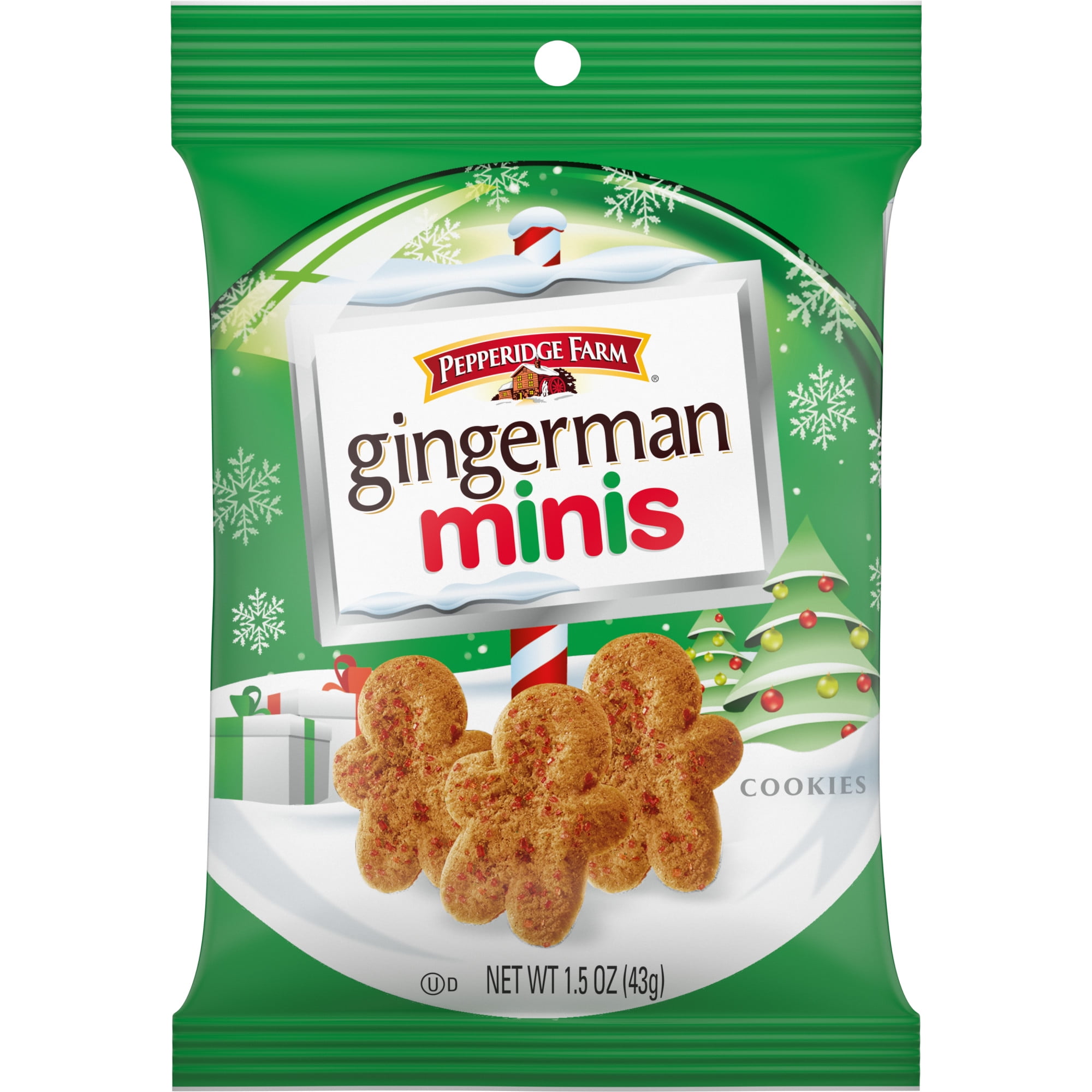 Pepperidge Farm Gingerman Minis Ginger Cookies, 1.5 oz. Holiday Snack ...
