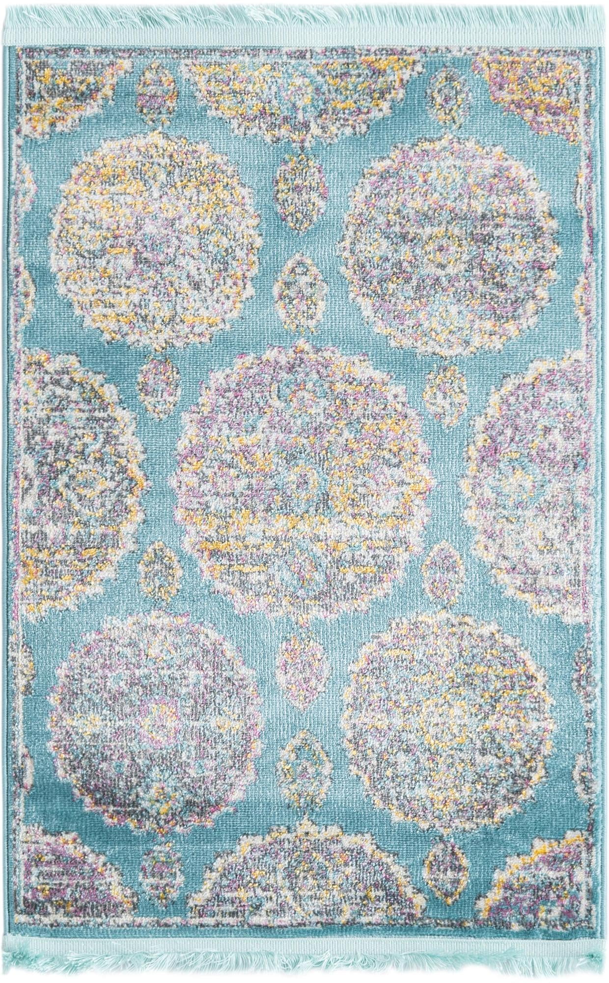 Rugs.com Paragon Collection Rug – 2' x 3' Blue Medium-Pile Rug Perfect ...