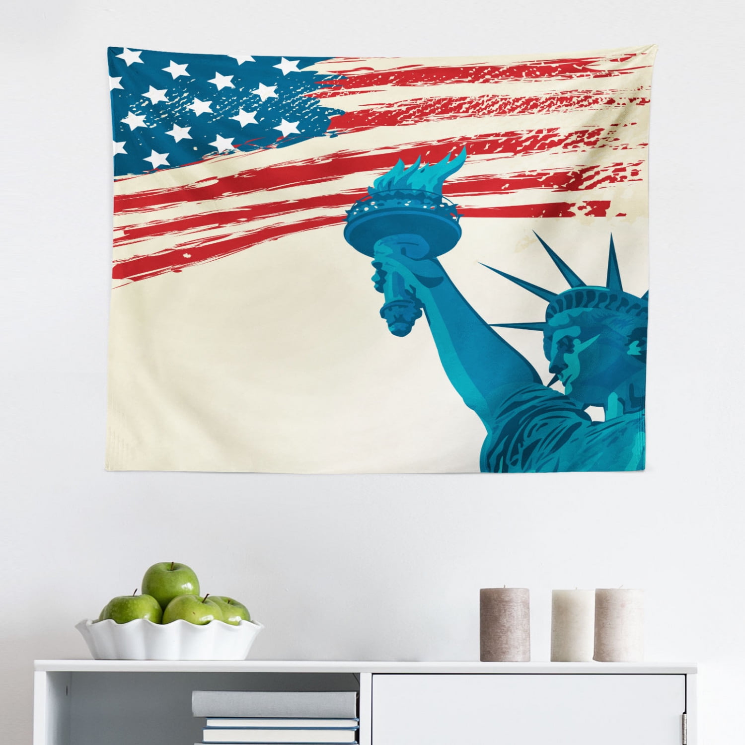 American Flag Tapestry, Black and Us Bass Guitar Electronic Rock Music ...