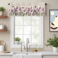 Curtain Valance for Windows, Pastoral Purple Flower Lavender on Linen ...