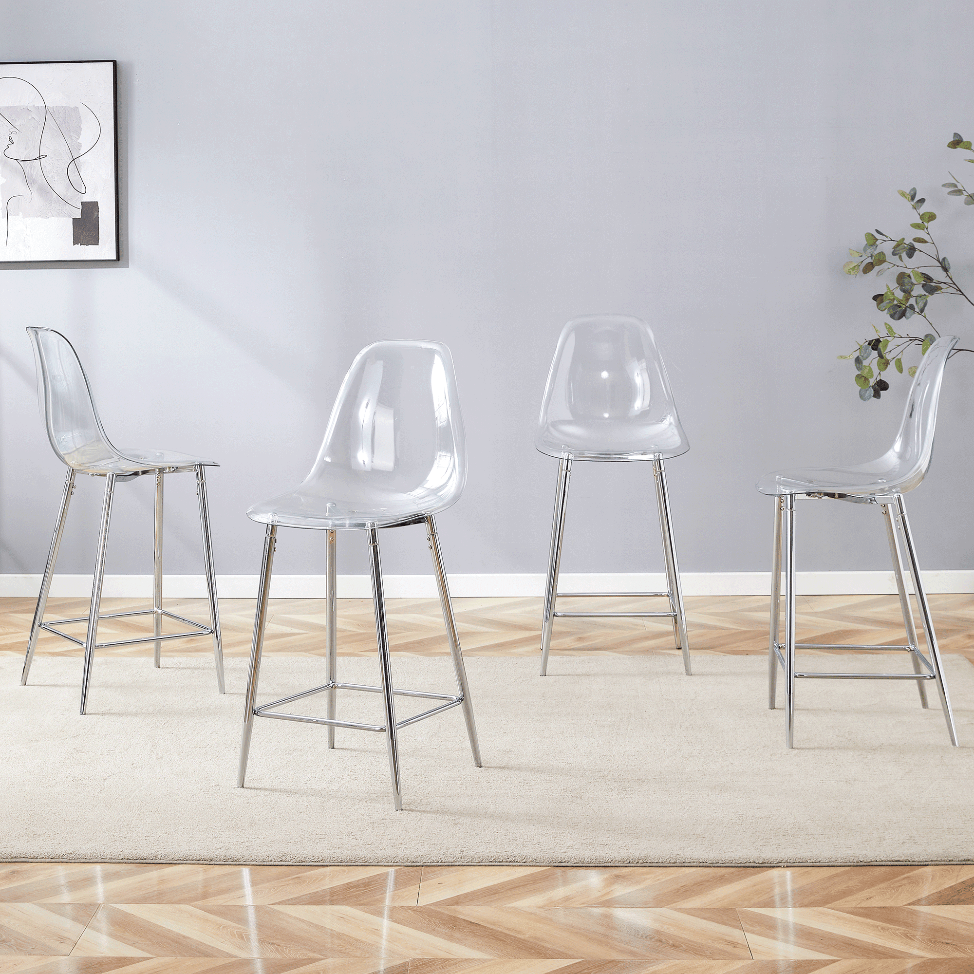 Click here for Noble House Modern Minimalist Bar Stool Set Of 4 i... prices