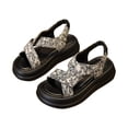 AUDeals Girls Platform Sandals - Open Toe Floral Print Sandals with ...