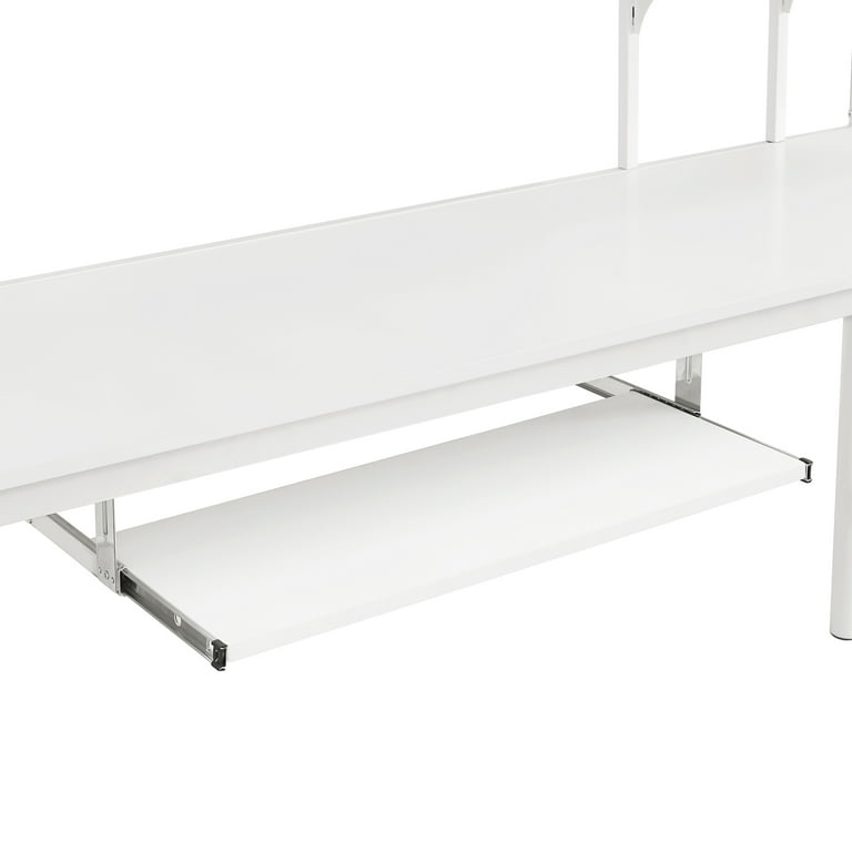 Manor Park Metal Full Size Loft Bed with Workstation White Walmart
